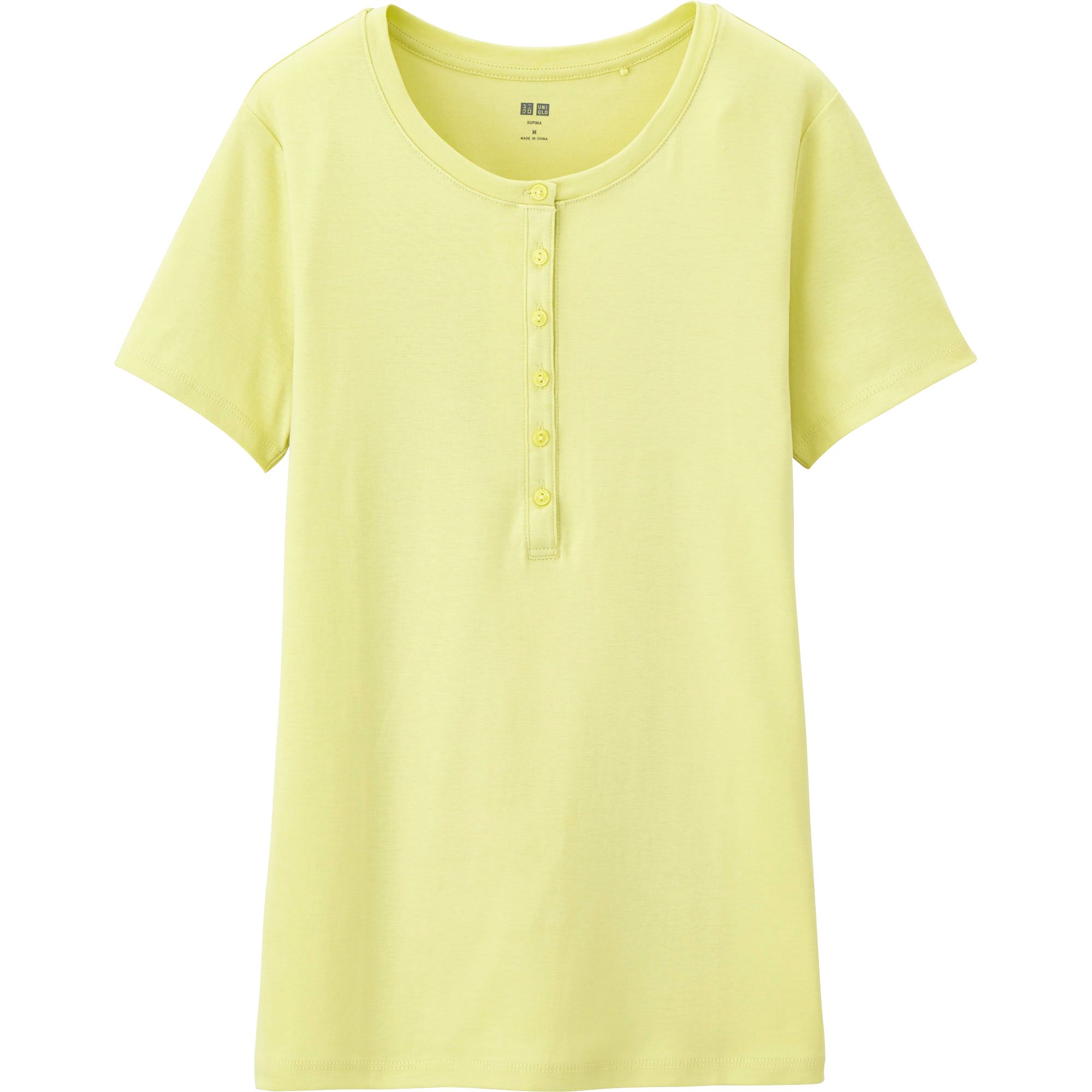 Women Supima Cotton Henley Neck Short Sleeve T Shirt
